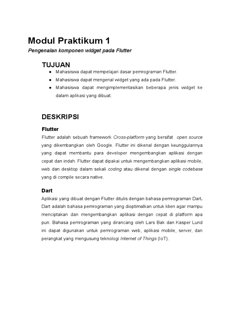 Modul PTM 2021 Flutter | PDF