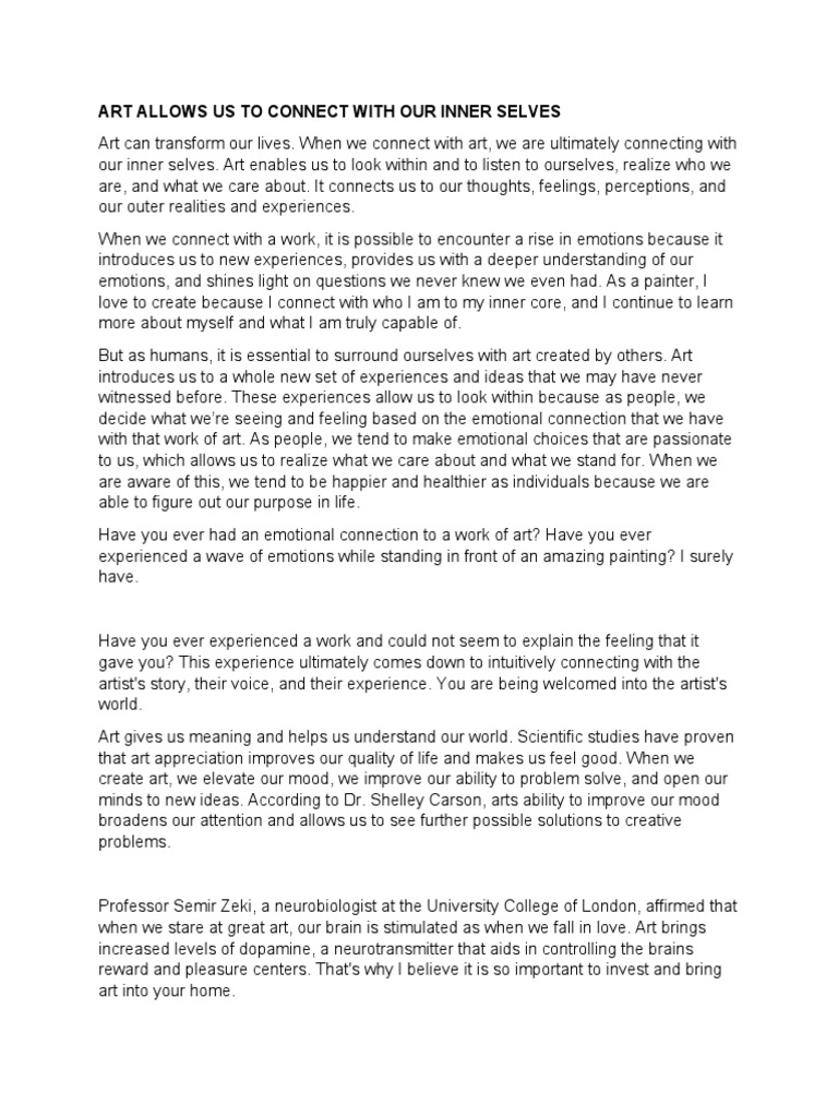 The Transformative Power of Art | PDF | Feeling | Self
