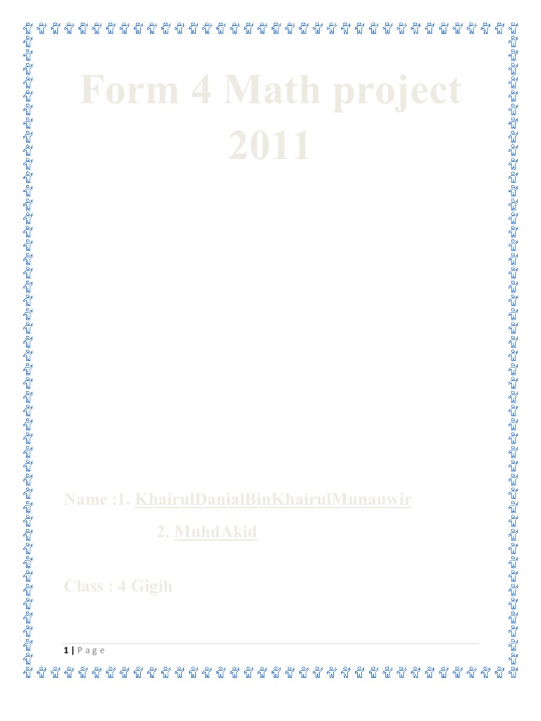 Form 4 Math Project 2011 | PDF | Teaching Mathematics | Science