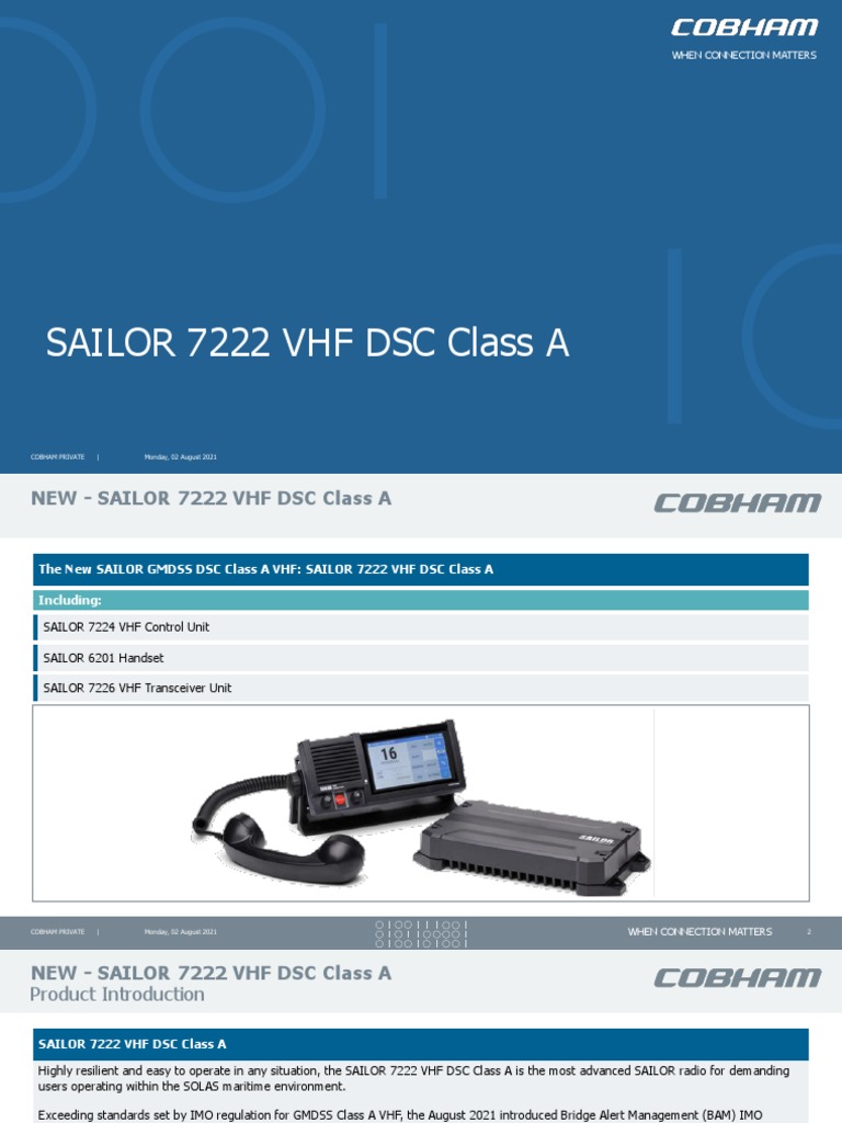 Sailor 7222 VHF DSC Class A: When Connection Matters | PDF ...