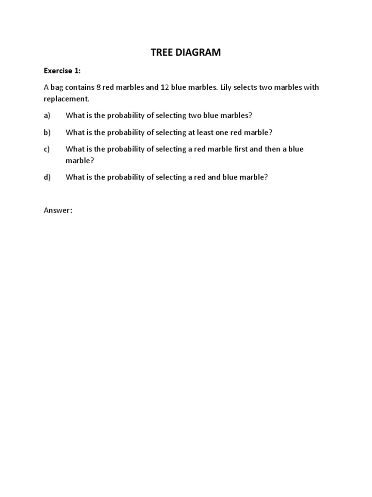Tree Diagram Exercise | PDF