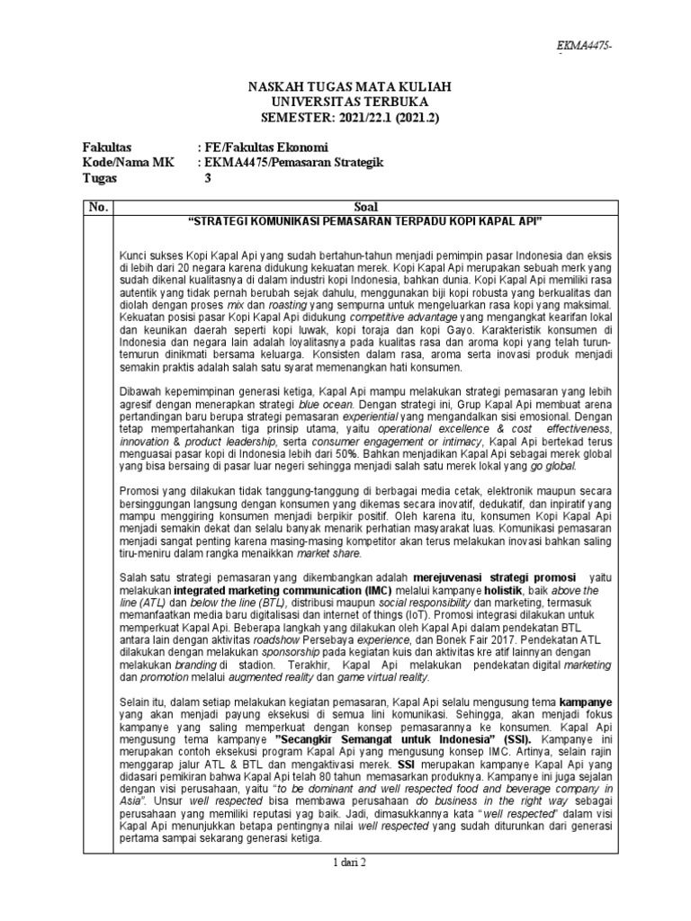 Soal Ekma4475 tmk3 3-Dikonversi | PDF