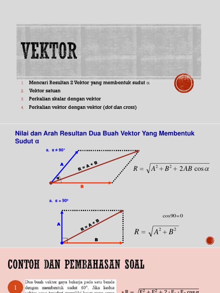 Vektor (Rumus 2 Vektor, Perkalian Dot & Cross) | PDF