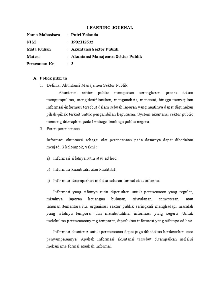 RMK 2 Akuntansi Manajemen Sektor Publik | PDF