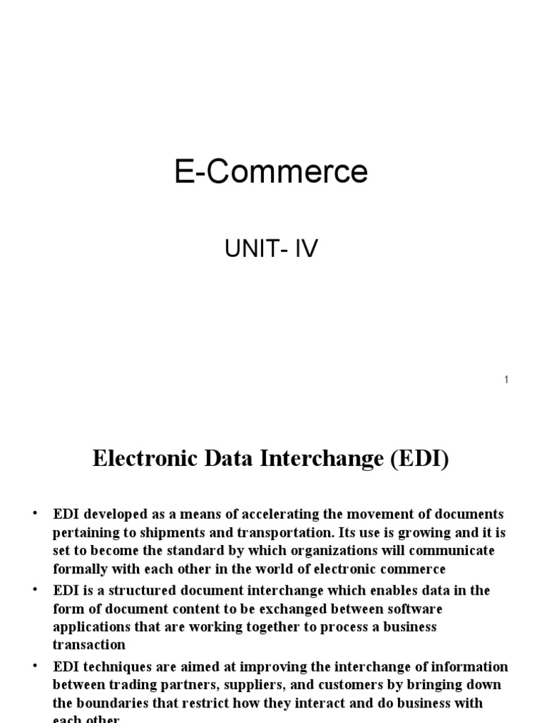 ECOM Unit 4 | PDF | Electronic Data Interchange | Computer Network