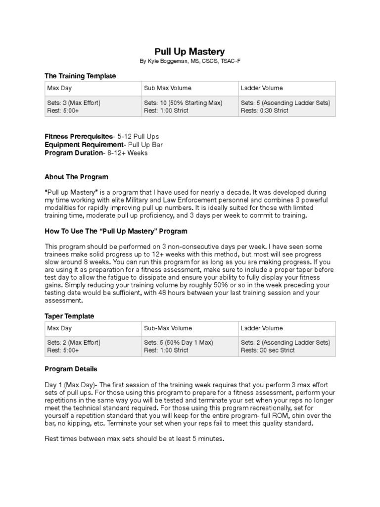 Kboges' Pull Up Mastery | PDF | Strength Training