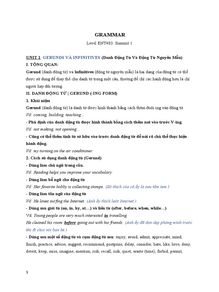 ENT403 Grammar | PDF