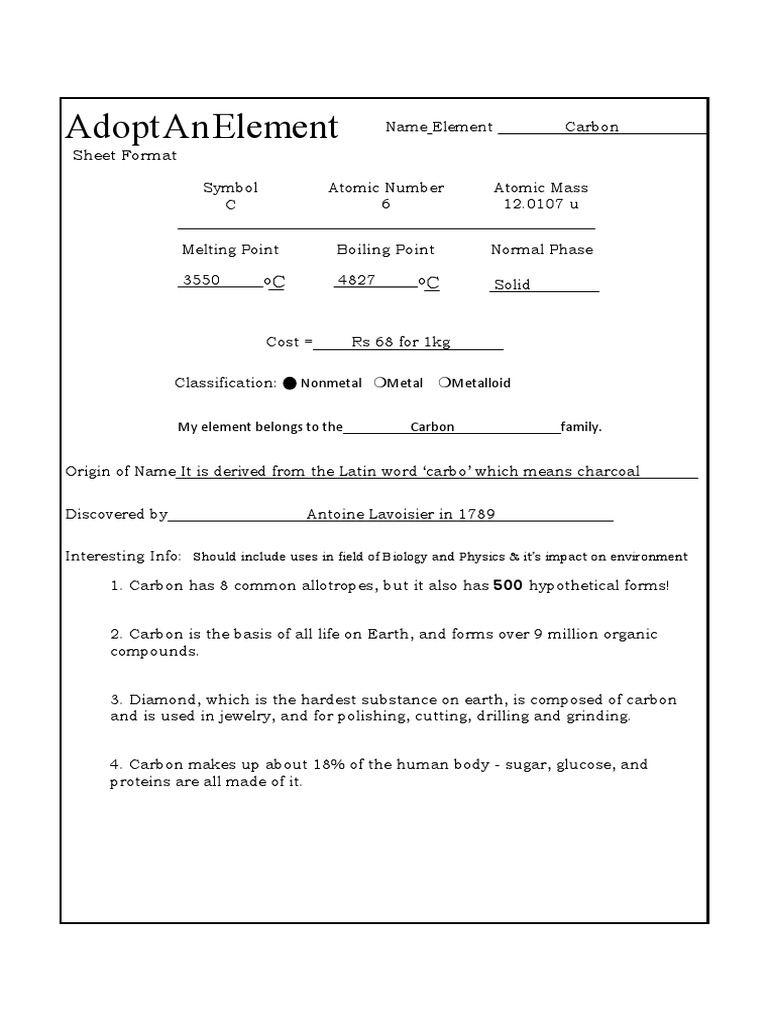 Adopt An Element | PDF