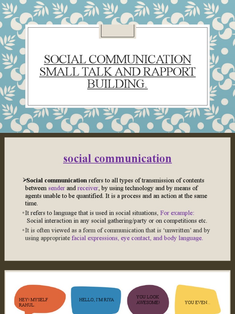 Mastering Small Talk and Rapport Building | PDF | Communication | Body ...