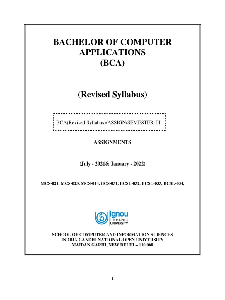 Bca Semester-III Assignments 2021-22 | PDF | C++ | Databases