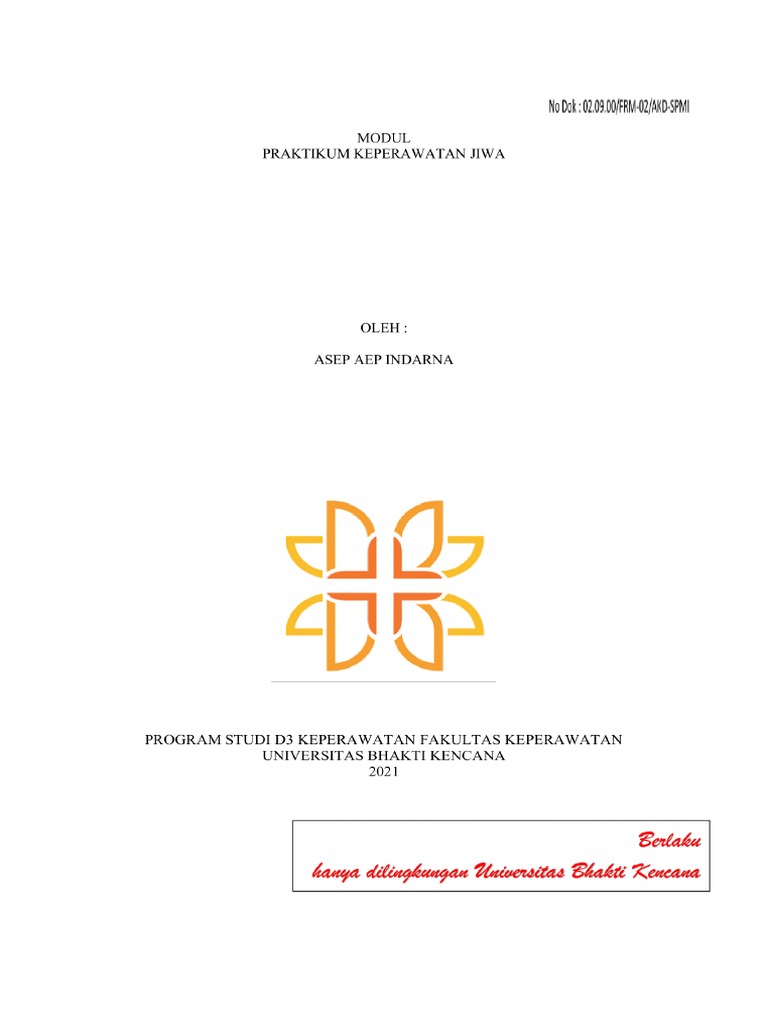 Modul Praktikum Keperawatan Jiwa D3 Keperawatan 2021 | PDF