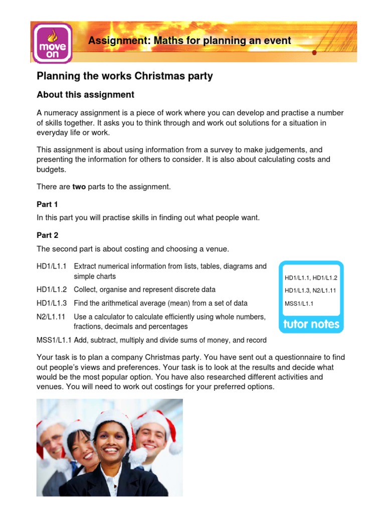 Planning A Christmas Party | PDF | Mean | Cafeteria