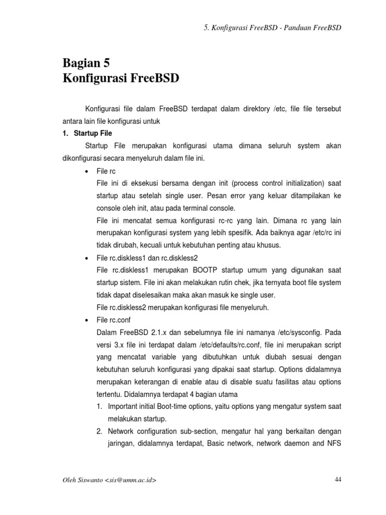 Bagian 5 Konfigurasi FreeBSD | PDF
