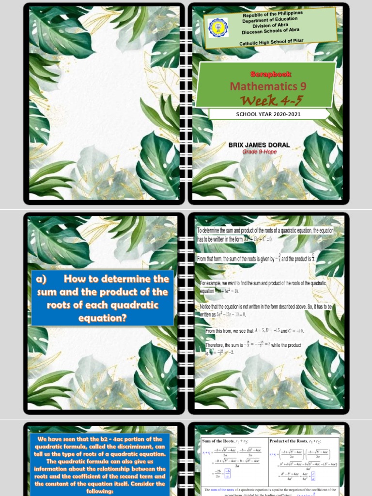 Week 4-5: Mathematics 9 | PDF