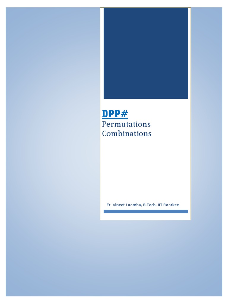Permutation and Combination DPP 5 | Download Free PDF | Mathematics