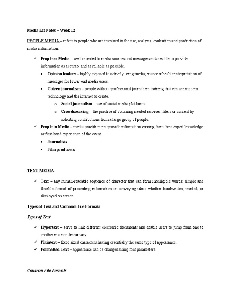 Media Lit Notes - Week 12 | PDF | Art | Computers