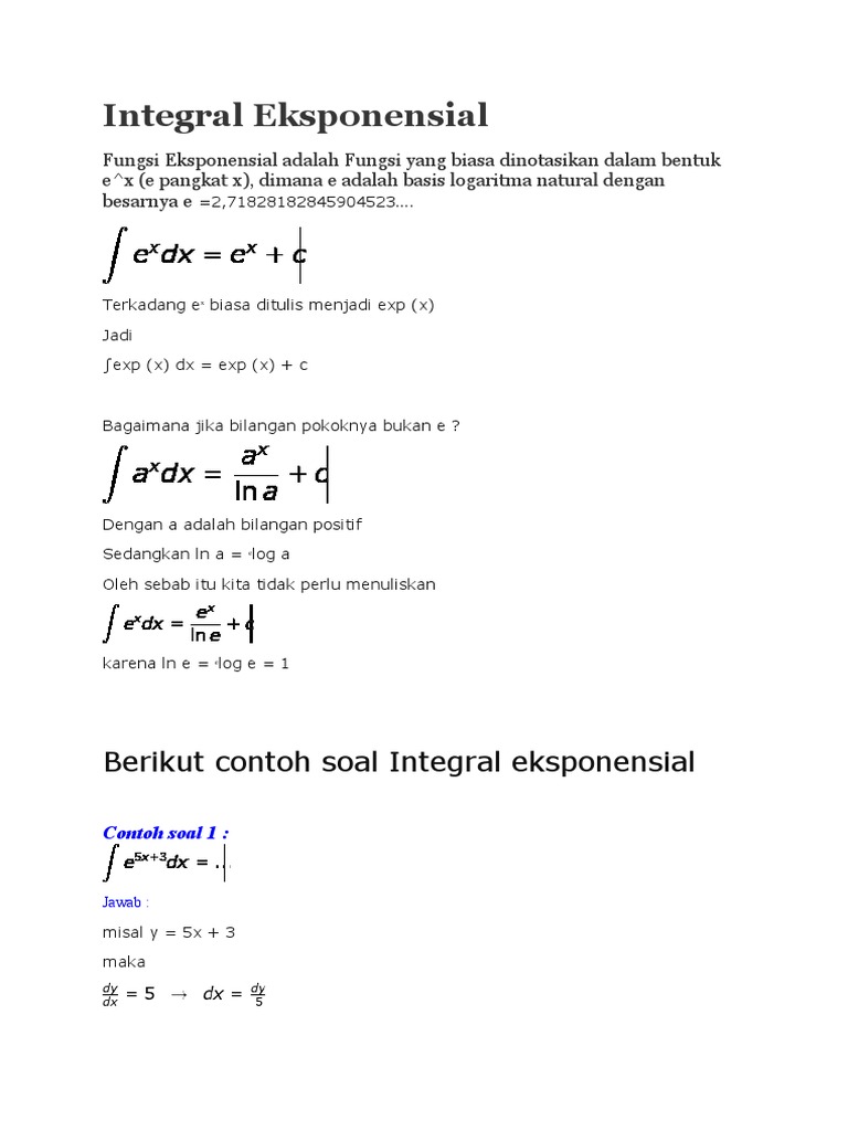 Integral Eksponensial | PDF