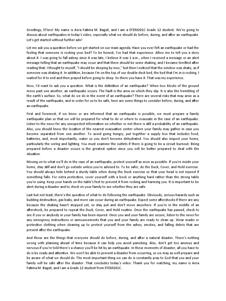 Script DRRR | PDF | Earthquakes