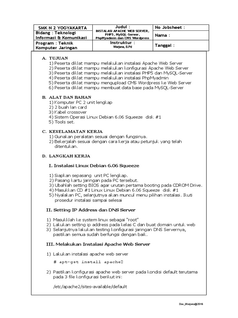 03 Instalasi Apache Web Server PHP5 MySQL-Server - Rev4 | PDF