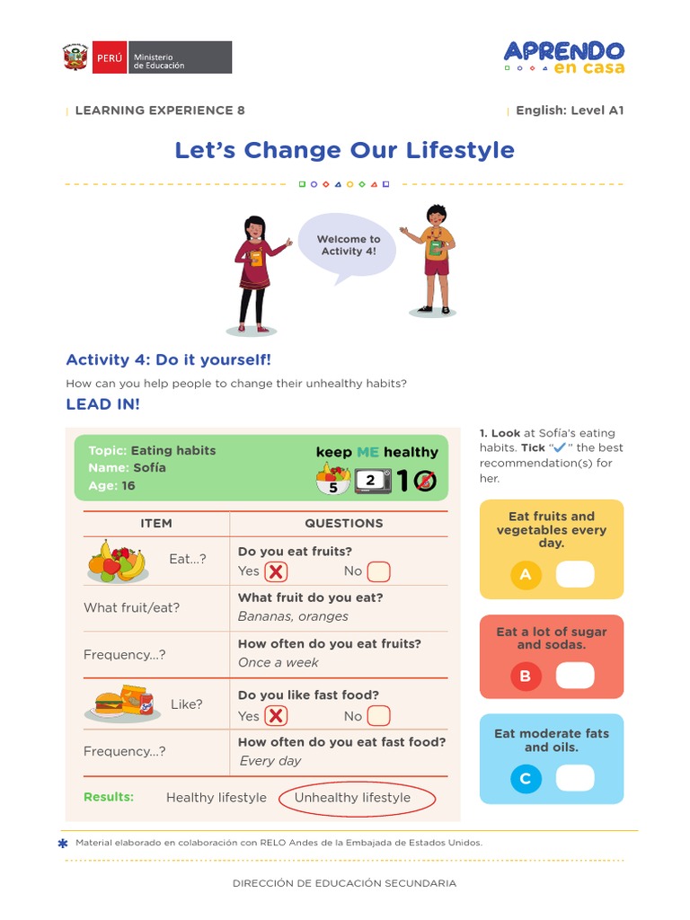 Exp8 Ebr Secundaria 3y4 Seguimosaprendiendo Ingles Activity4 | PDF ...