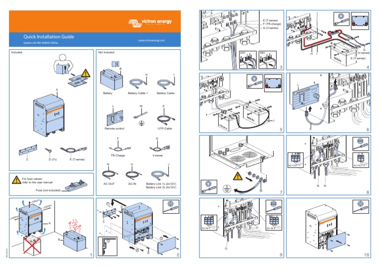 Quick Install Guide Quattro 24V 48V 5000VA 230vac en | PDF