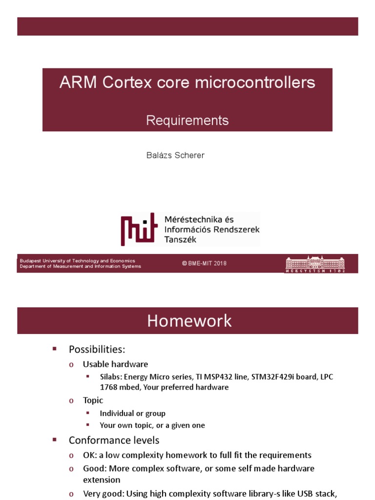 ARM Cortex Core Microcontrollers: Requirements | PDF | Arm Architecture | Microcontroller