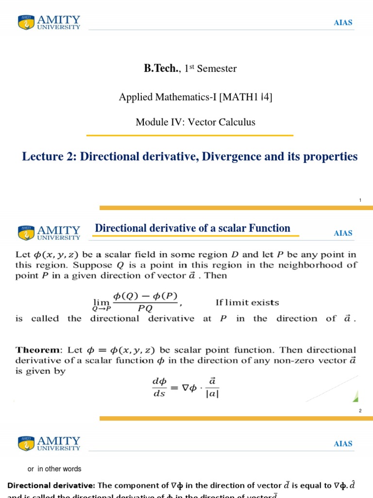 Vector Algebra Part2 | PDF | Vector Space | Divergence