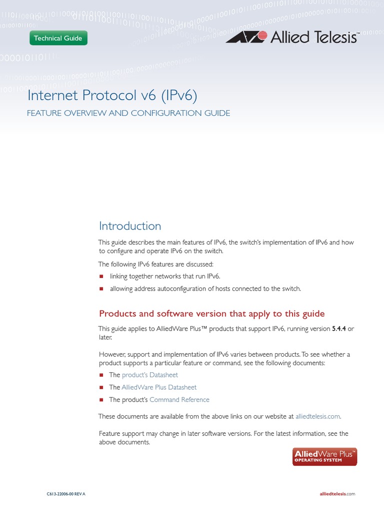 Ipv6 Feature Config Guide | PDF | I Pv6 | Internet Protocols