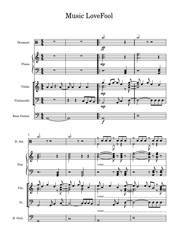 Music LoveFool Score | PDF | Musical Instruments | String Instruments