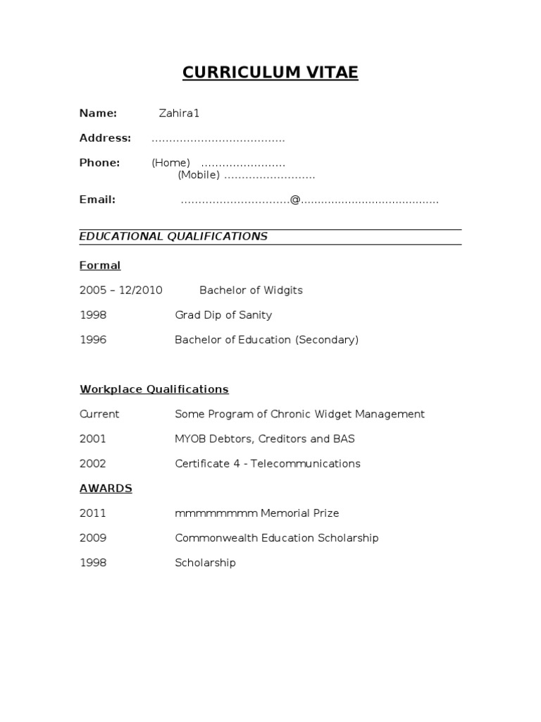 Anonymised Resume Example | Temporary Work | Employment