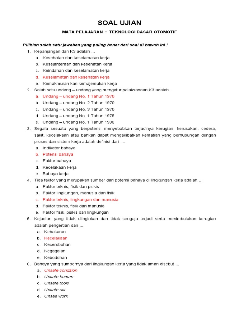 Soal Ujian Tdo | PDF