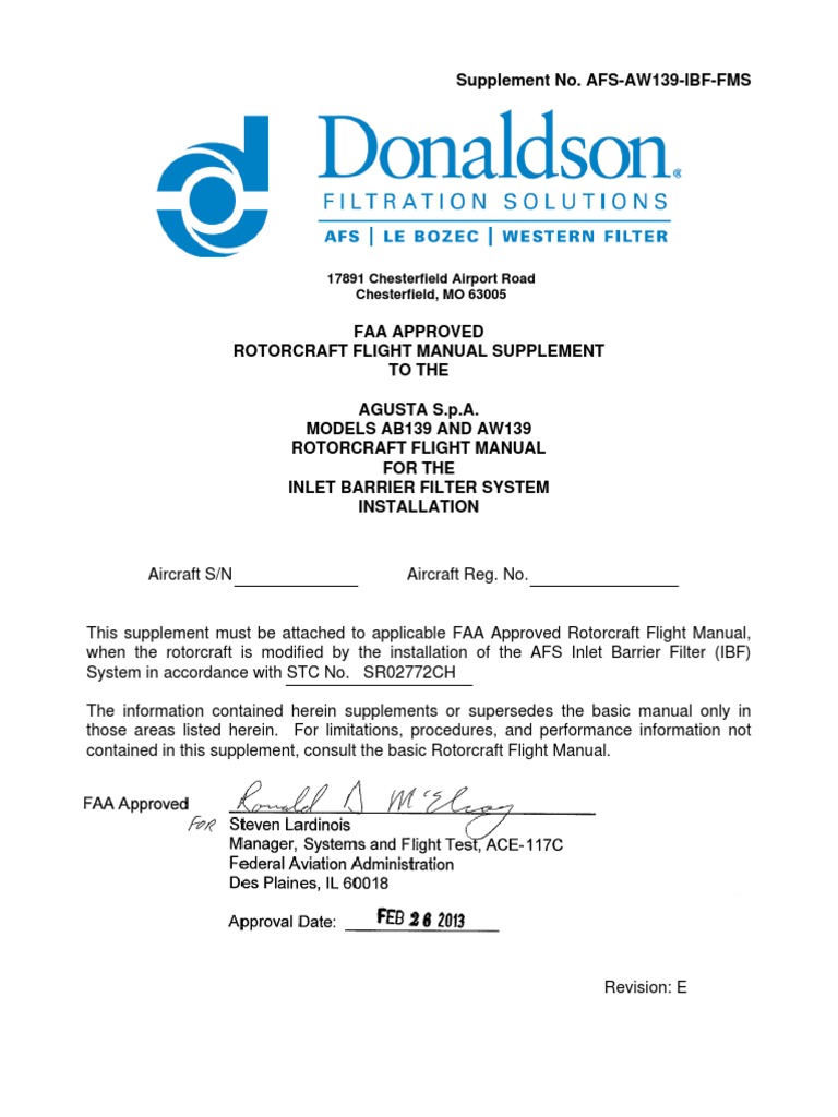 Leonardo Aw139 Ibf Fms Usa | PDF | Foreign Object Damage | Switch