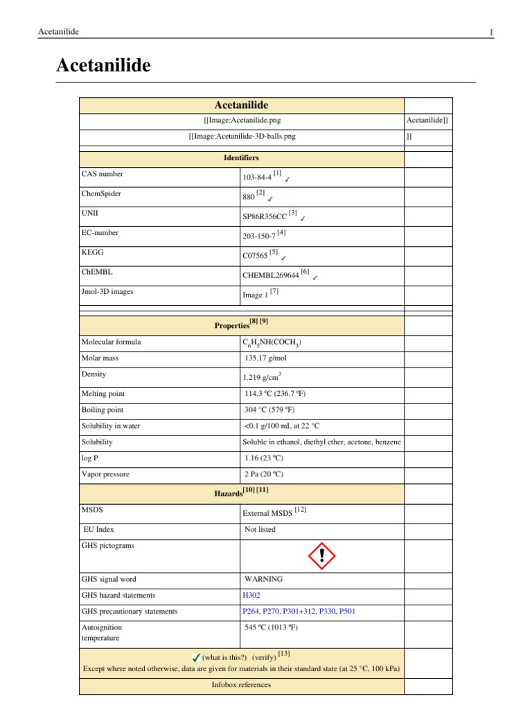 Acetanilide: Properties, Preparation and Uses of this Analgesic ...