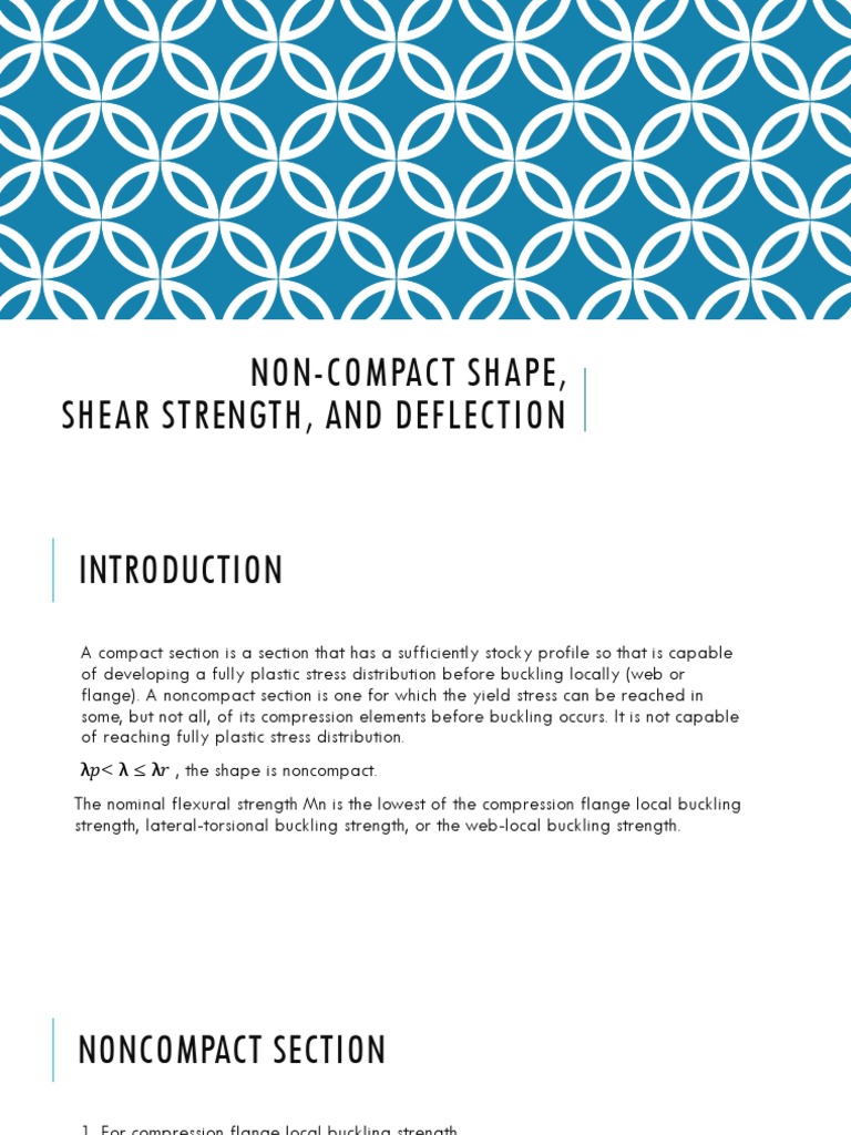 Non-Compact Shape, Shear, and Deflection | PDF | Strength Of Materials ...