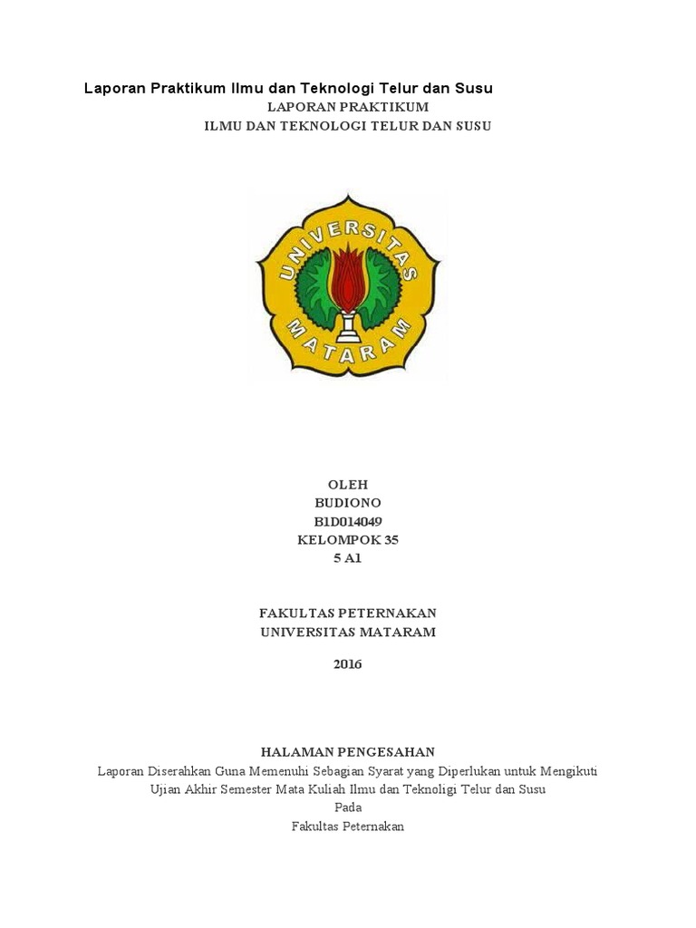 Laporan Praktikum Ilmu Dan Teknologi Telur Dan Susu | PDF | Bisnis