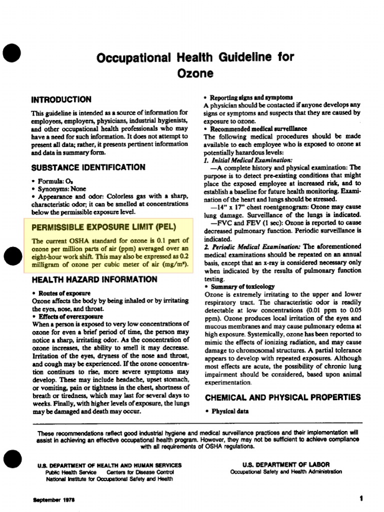 OSHA Guide For Ozone | PDF