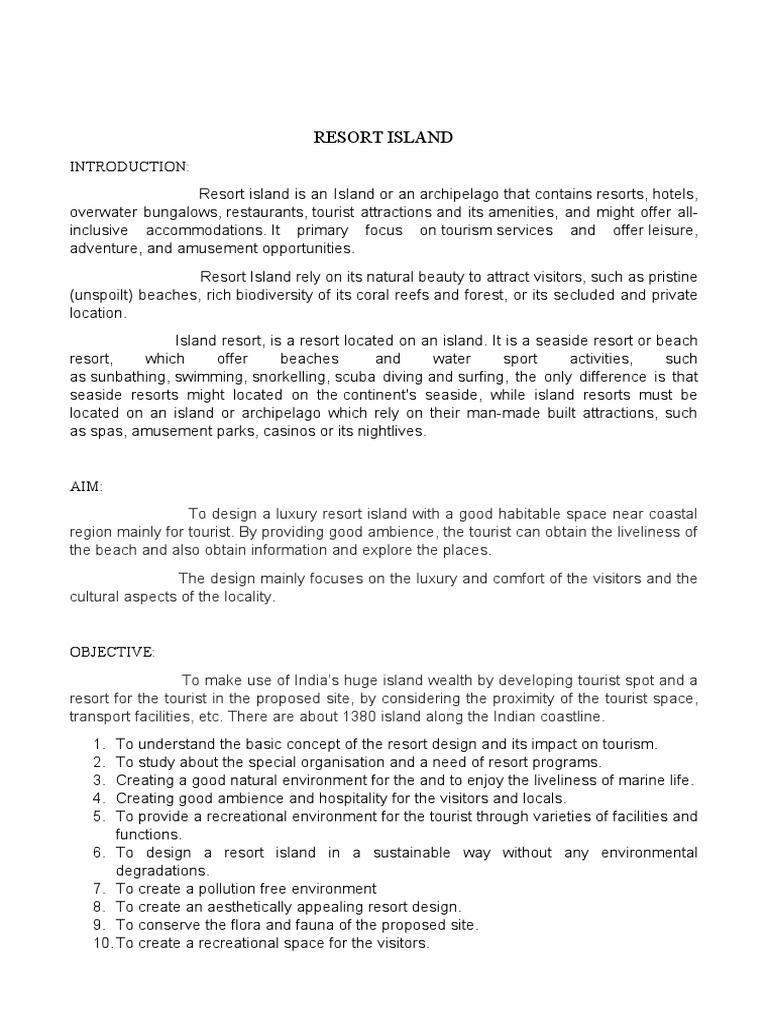 Island Resort | PDF | Tourism | Natural Environment