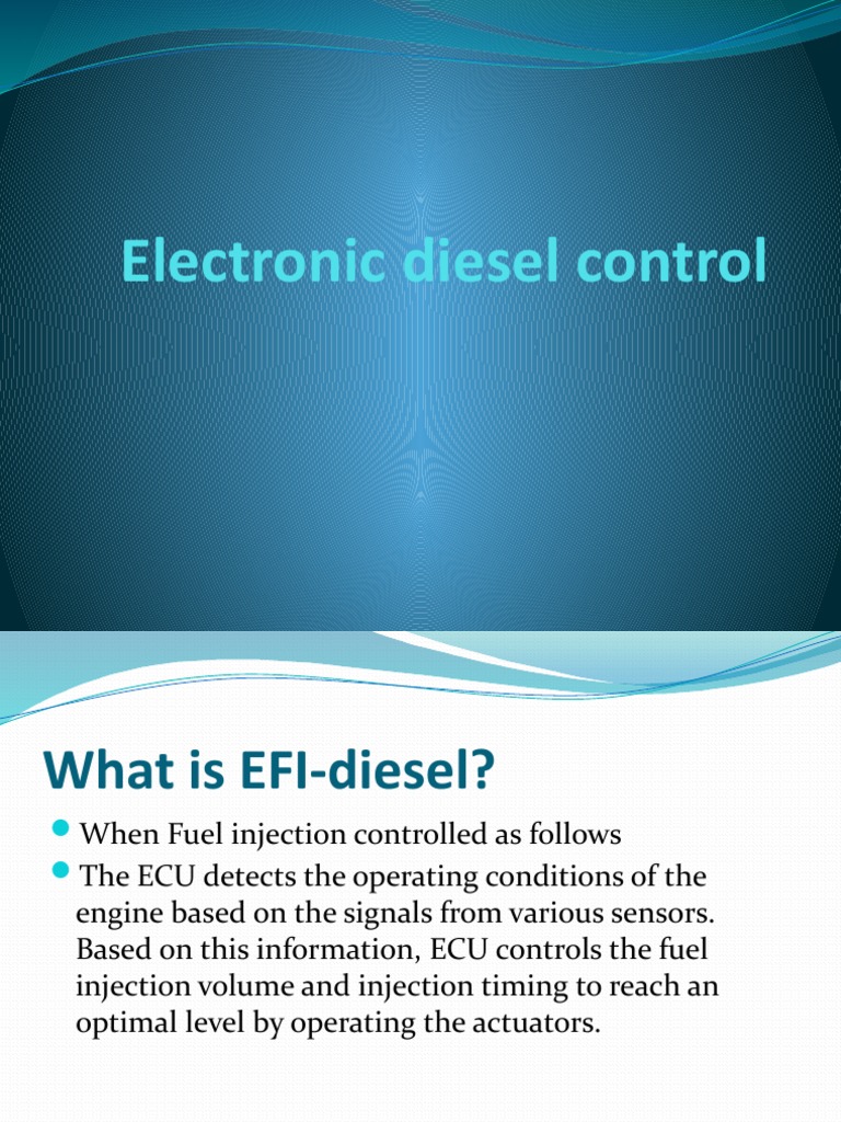Electronic Diesel Control | Download Free PDF | Fuel Injection | Diesel ...