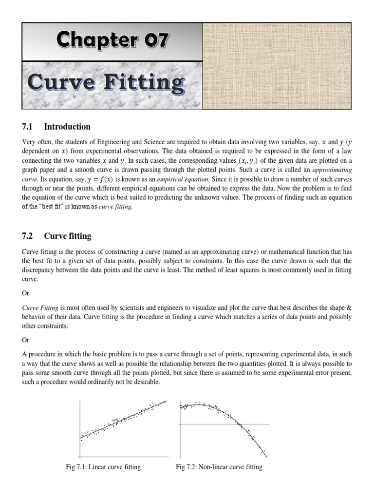Curve Fitting | PDF | Equations | Least Squares