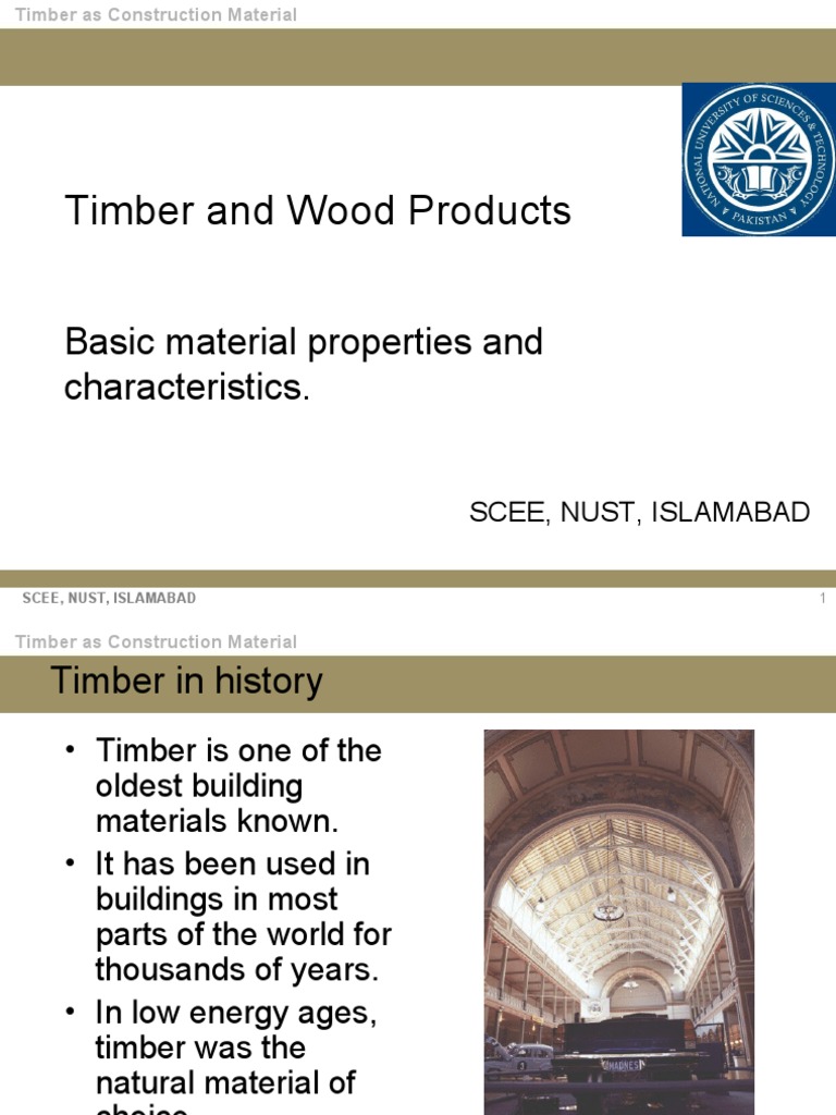 Timber and Wood Products: Basic Material Properties and Characteristics ...