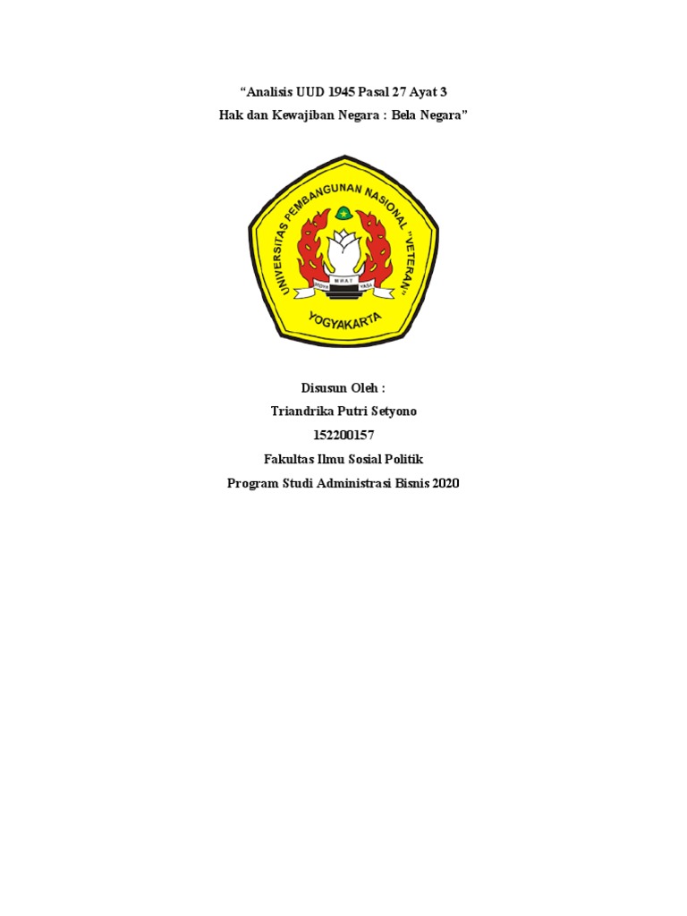 Analisis Pasal 27 Ayat 3 UUD 1945 | PDF | Ilmu Sosial