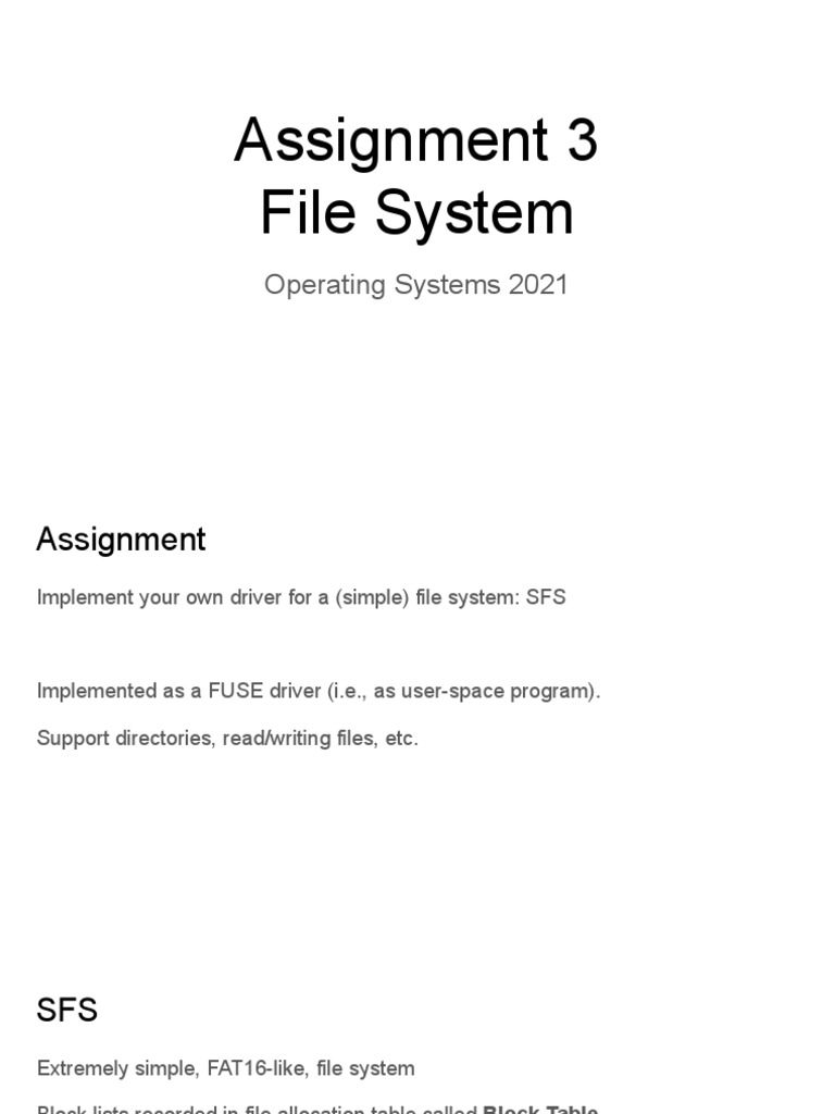 Assignment 3. File System | PDF | File System | Computer File
