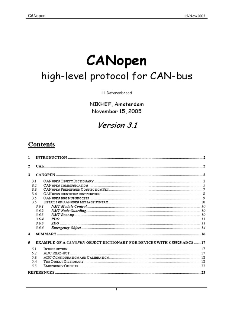 Canopen: High-Level Protocol For Can-Bus | PDF | Osi Model | Computer Engineering