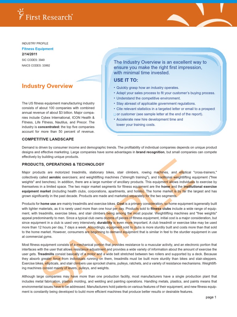 First Research Industry Profile Sample | PDF | Valuation (Finance ...