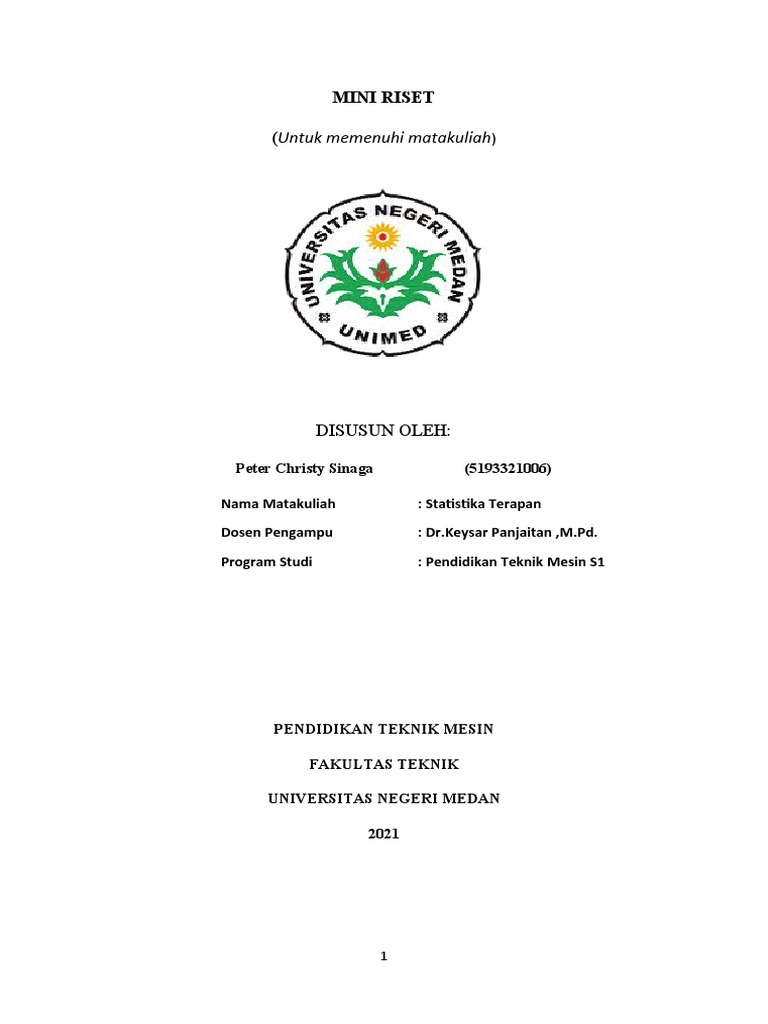 Mini Riset Statistik Terapan . | PDF | Metode & Bahan Ajar