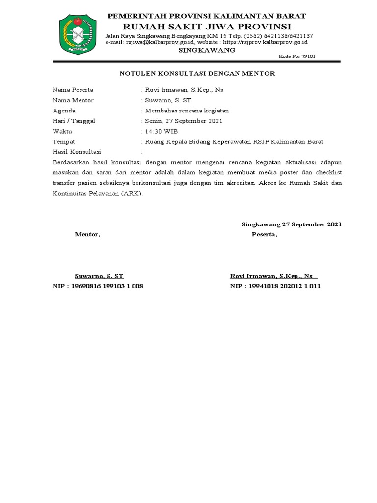 Notulen Konsul Mentor | PDF