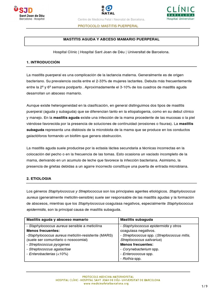 Mastitis Aguda | PDF | Pecho | Septicemia