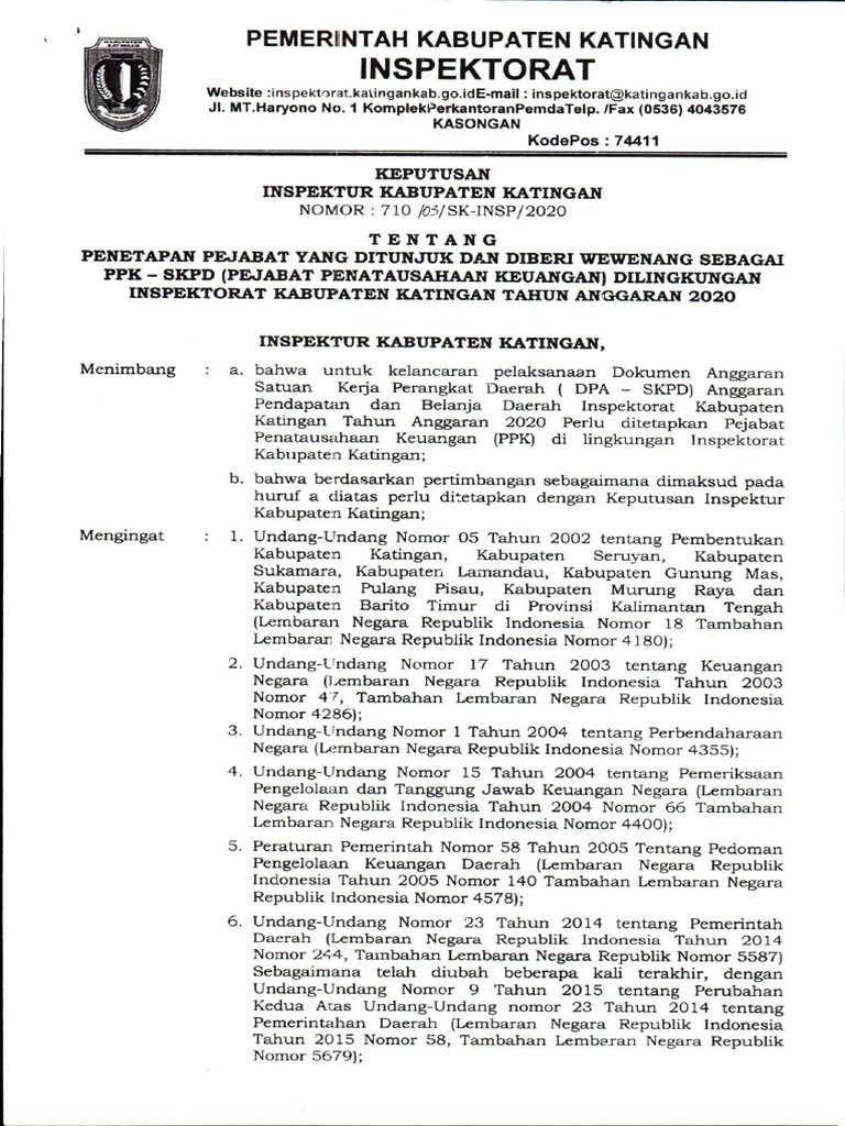 SK PPK SKPD 2020 - Compressed | PDF