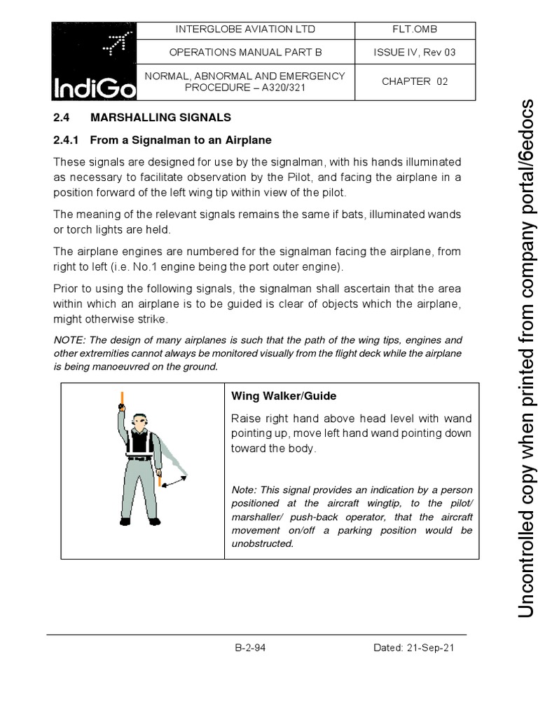 Marshaling Signal 2021 | PDF | Flight Attendant | Hand