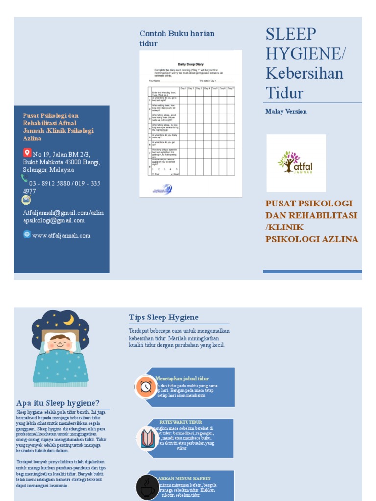 Sleep Hygiene Brochure-Malay | PDF
